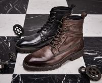 China Breathable Genuine Leather Military Boots Mens Waterproof Army Training Boots for sale
