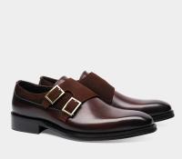 China Breathable Men's Dress Shoes Wear Resistant   Handmade Double Monk Strap Shoes for sale