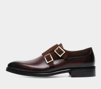 China Breathable Men's Dress Shoes Wear Resistant   Handmade Double Monk Strap Shoes for sale