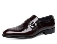 China Comfortable Handcrafted Men's Dress Shoes Black Italian Monk Strap Men'S Shoes for sale