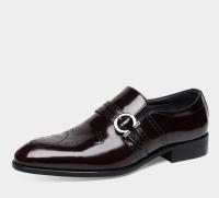 China Comfortable Handcrafted Men's Dress Shoes Black Italian Monk Strap Men'S Shoes for sale