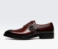 China Luxury Mens Monk Strap Shoes / Pure Genuine Leather Shoes Italian Style Loafer For Men for sale