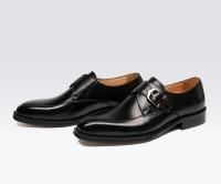 China ODM Oxford Genuine Leather Dress Shoes / Luxury Mens Monk Strap Shoes With 3cm Heel for sale