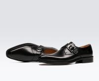 China ODM Oxford Genuine Leather Dress Shoes / Luxury Mens Monk Strap Shoes With 3cm Heel for sale
