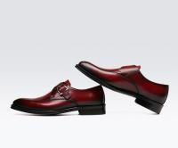 China ODM Oxford Genuine Leather Dress Shoes / Luxury Mens Monk Strap Shoes With 3cm Heel for sale