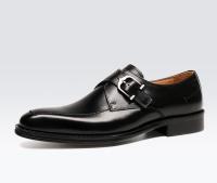 China ODM Oxford Genuine Leather Dress Shoes / Luxury Mens Monk Strap Shoes With 3cm Heel for sale