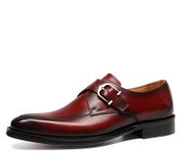 China ODM Oxford Genuine Leather Dress Shoes / Luxury Mens Monk Strap Shoes With 3cm Heel for sale