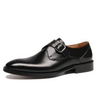 China Oxford Leather Mens Buckle Dress Shoes green / Black Gentleman Dress Shoes for sale