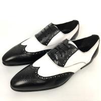 China Business Men'S Wedding Dress Shoes / Mens Woven Leather Lace Up Shoes for sale