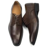 China Brown Color Mens Leather Casual Shoes Low Heel Shoe Height Business Affairs Style for sale