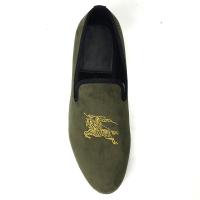 China Army Green Mens Velvet Loafers Breathable Mens Slip On Summer Shoes for sale