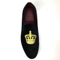 China Luxury Black Mens Velvet Loafers Round Toe Breathable For Party / Evening for sale