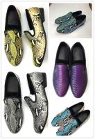 China Elegant Design Snakeskin Mens Loafers Wear Resistant Mens Leather Driving Shoes for sale