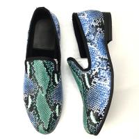 China Elegant Design Snakeskin Mens Loafers Wear Resistant Mens Leather Driving Shoes for sale