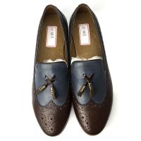 China Mens Leather Moccasins Shoes / Mens Casual Loafers Genuine Leather Upper for sale