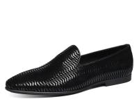 China Brown Italian Leather Loafers Mens Woven Leather Loafers with Wave Pattern for sale
