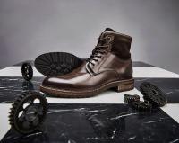 China Comfortable Mens Leather Dress Boots Soft Coffee And Blue Vintage Shoes for sale
