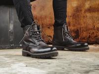China Fashion Ankle Genuine Warm Leather Boots , Work Shoes For Men Lace Up Closure Type for sale