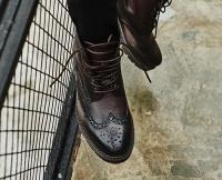 China Fashion Ankle Genuine Warm Leather Boots , Work Shoes For Men Lace Up Closure Type for sale