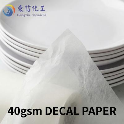 China 40gsm Melamine Decal Base Paper Break Resistant 100gsm for Tableware Molding for sale