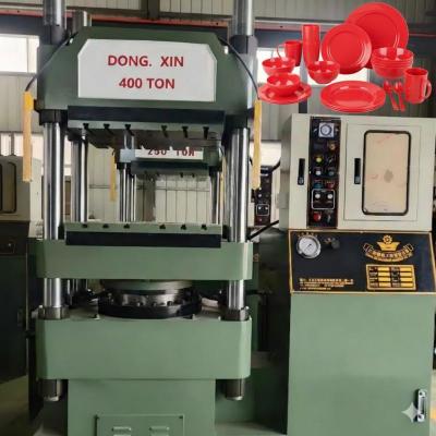 China CNC Controlled 400 Ton Melamine Press Machine Double Color Hydraulic Press for Dinner Set for sale