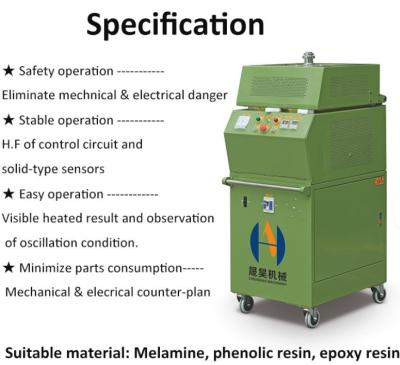 China Industrial Melamine Preheating Machine 27.12MHz High Frequency Heating 1200-6000g Batch for Tableware for sale