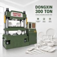 China Melamine Short Cycle Hydraulic Press Machine 300 Ton 700x800mm Table Size for Tableware Making for sale