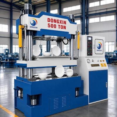 China 500T Hydraulic Melamine Press Machine with PLC Automatic Control and Electric Multi-zone Heating for Tableware Production for sale