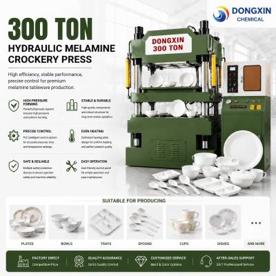 China Melamine Tableware Hydraulic Press Machine 300 Ton 700x800mm Table Size for Plates Bowls Trays for sale