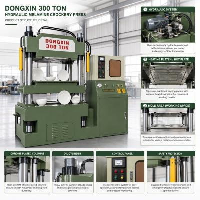 China Industrial Melamine Tableware Hydraulic Press Machine 300T Double Color for sale