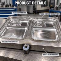 China Two-Cavity Melamine Compartment Tray Mold for Compression Molding with Customized Layout and P20 / 718 Steel Construction for sale