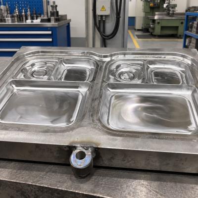 China Two-Cavity Melamine Compartment Tray Mold for Compression Molding with Customized Layout and P20 / 718 Steel Construction for sale