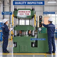 China 300T PLC Hydraulic Melamine Press Machine with 700 × 800 mm Table for Tableware Compression Molding for sale