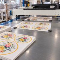 China Precision Automatic Cutter For Melamine Dinnerware Decal for sale