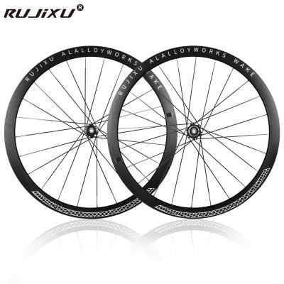 China RUJIXU DXTX 38 700C Disc Brake Road Bicycle Wheelset - 38mm Rim Height, 2151g Weight, HG 7-12 Speed Compatible for sale