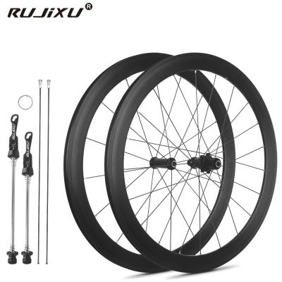 China 700C Road Bike Wheelset 30/40/50mm V-Brake Aluminum Alloy Clincher Rim 16-24H 1785-2240g for sale