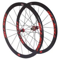 China RUJIXU 700C Carbon Fiber Road Bike Wheel Set with 40mm Alloy Rim and V-Brake System for sale