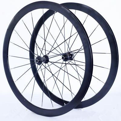 China Custom Logo 700C Road Bicycle Wheelset 40mm V/C Brake 940g Front 1070g Rear Weight Aluminum Alloy for sale