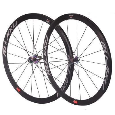 China RUJIXU 700C Road Bike Wheelset 1940g Lightweight Aluminum Alloy 40mm Rim V-Brake Compatible for sale