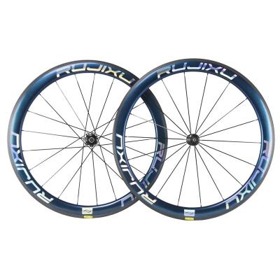 China Carbon Fiber V/C Brake Clincher Wheelset 700C 50mm Road Bike 18F/21R 1725g Lightweight for sale