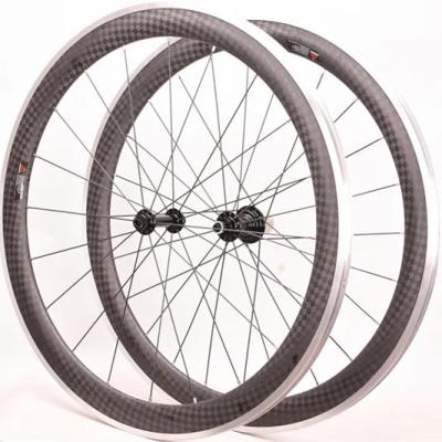 China 12K Carbon Fiber Road Bike Wheelset 700C R13 Brake System 38mm Depth 23mm Width for sale