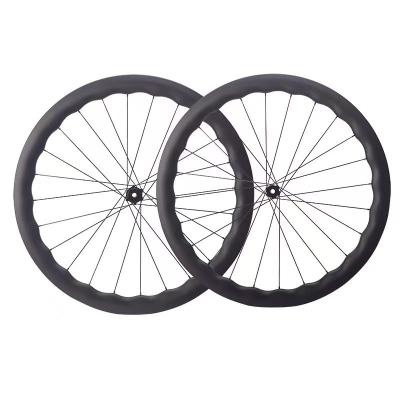 China RUJIXU Carbon Fiber UD Matte Disc Brake Wheel Set 700C 1650g for Road Racing Bicycles for sale