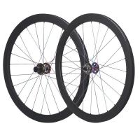 China Carbon Fiber Road Wheelset 700C 46mm Depth Disc Brake 800g/970g Weight 32 Spoke Holes for sale