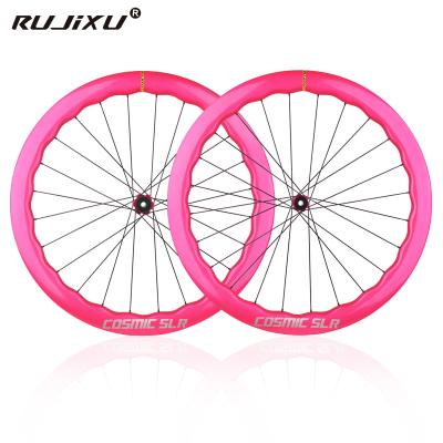 China RUJIXU 700c T700 Carbon Wheel Set 50-45mm Rim Disc Brake 1775g UD Matte Finish for sale