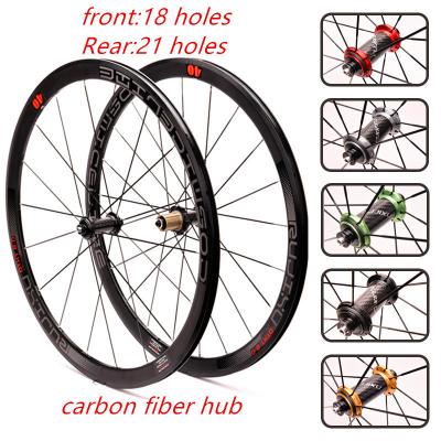 China Rustproof 700c Road Bike Wheelset Titanium Rim V Brake 40mm 1900g RUJIXU for sale
