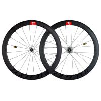China Clincher Tubeless Carbon Road Bike Wheelset 700c 45mm 50mm Rim Depth V Brake Disc Brake for sale