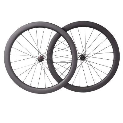 China 700c Carbon Fiber Bike Wheelset 24H Spoke Disc Brake 35/50/62mm Rim Depth 1590g Weight for sale
