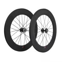 China Customized 700C Fixed Gear Carbon Wheelset 88mm Depth 25mm Width Single Speed Bike Wheels 1980g for sale
