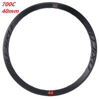 China RUJIXU 700C Road Bike Rims 40mm Depth 625g Double Wall Clincher 16-24H C/V Brake Wheels for sale