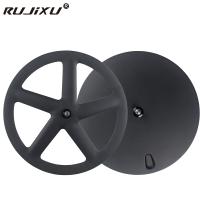 China RUJIXU 700C Carbon Wheel 5-Spoke Fixed Gear Wheelset 2283g with 16mm Rim Width for sale